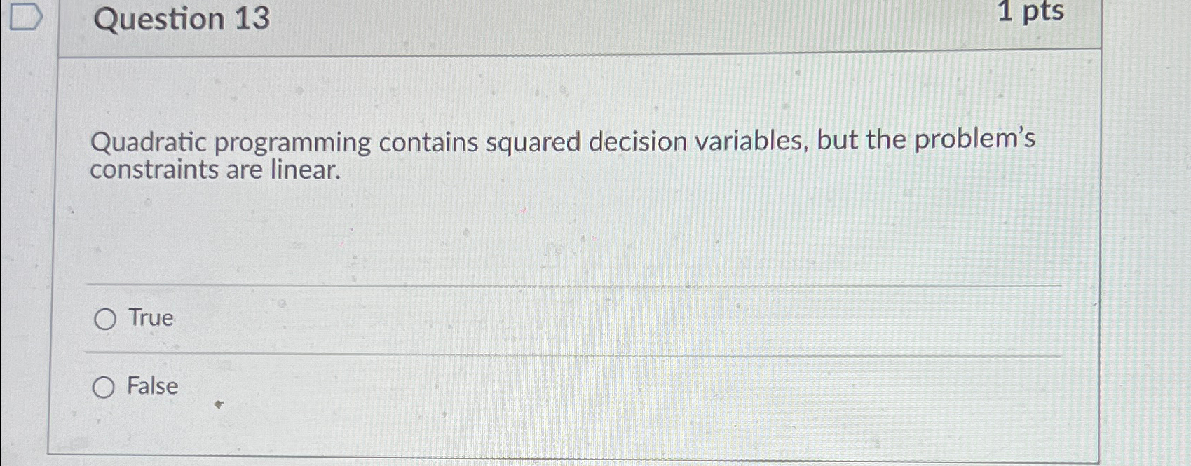 Solved Question 131 ﻿ptsQuadratic programming contains | Chegg.com