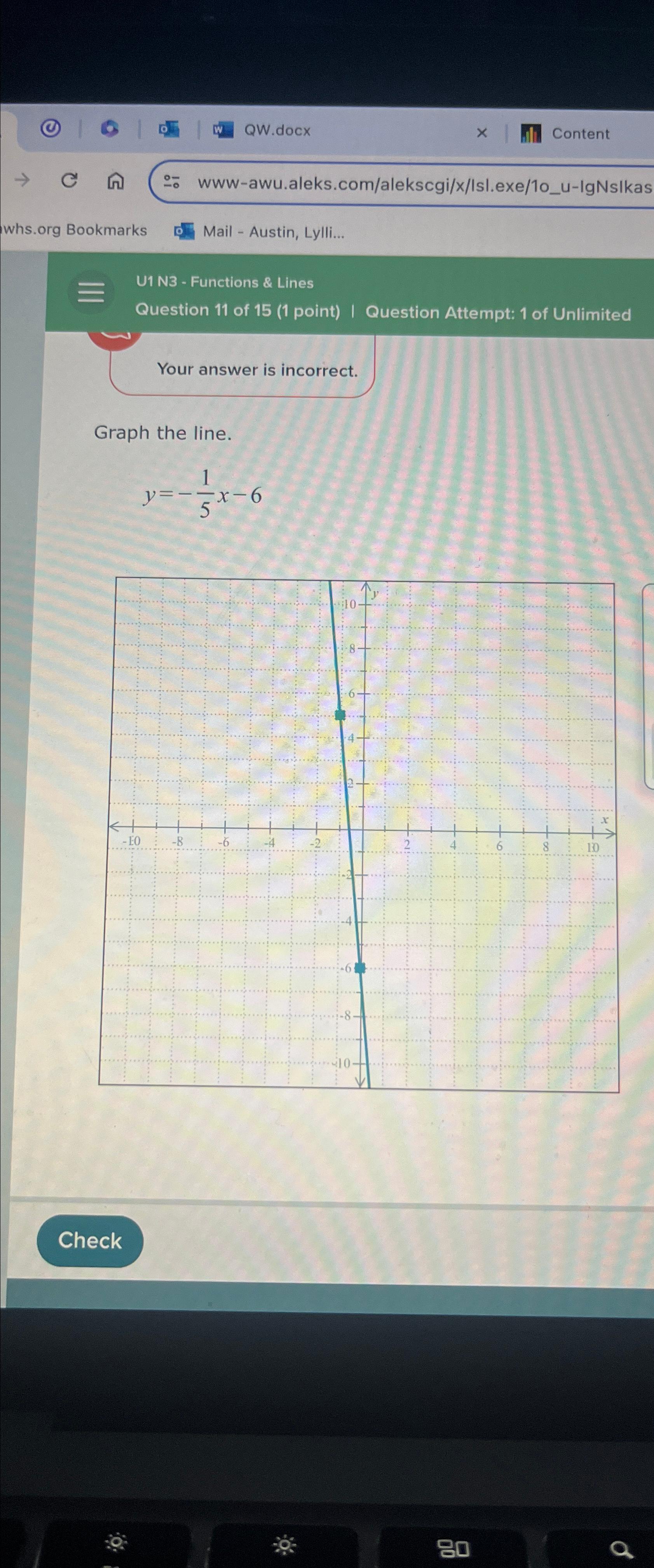 Solved U1 ﻿N3 - ﻿Functions & LinesQuestion 11 ﻿of 15 (1 | Chegg.com