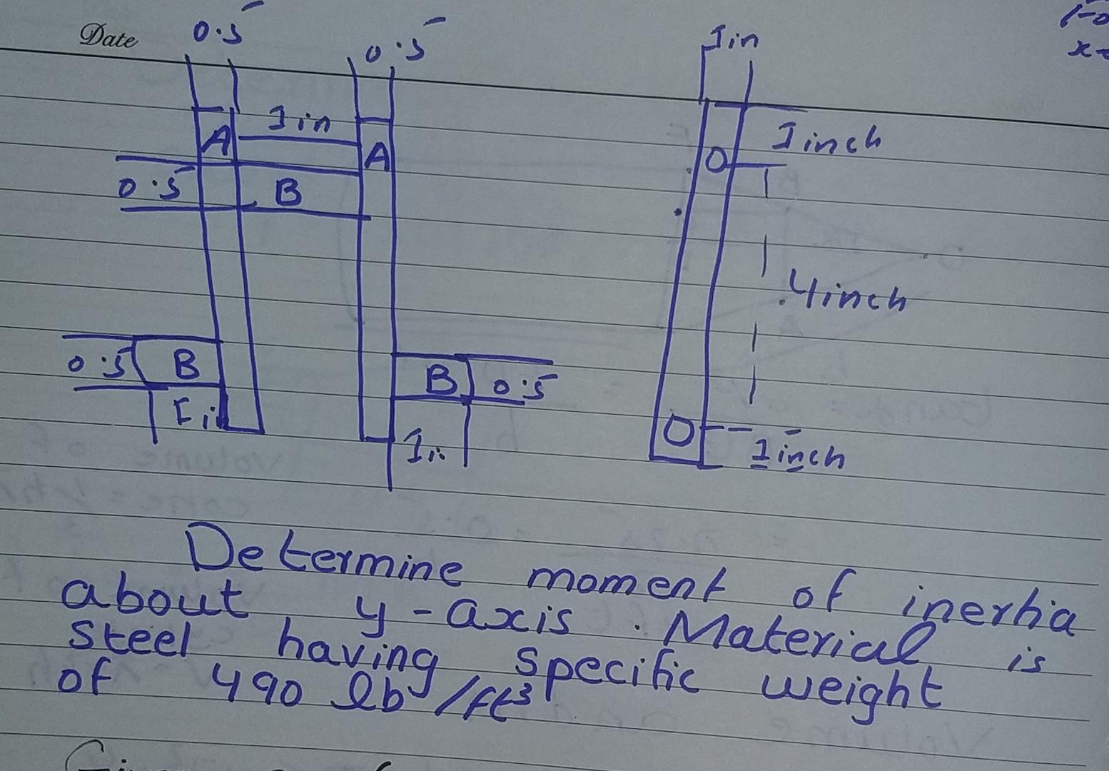 Solved Determine moment of inertia about y -axis. Material | Chegg.com