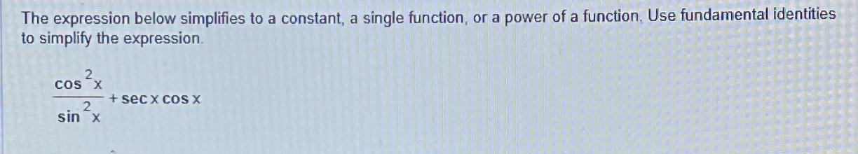 Solved The expression below simplifies to a constant, a | Chegg.com