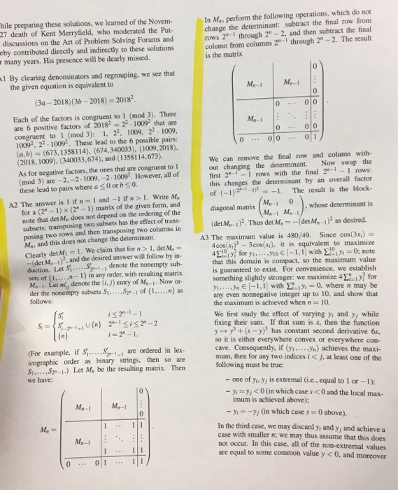 Solved A2 Let Si,S2, . .. ,S2n-1 be the nonempty subsets of | Chegg.com