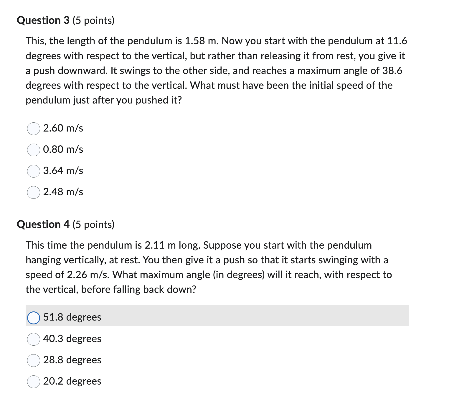 Solved Question 3 (5 ﻿points)This, the length of the | Chegg.com