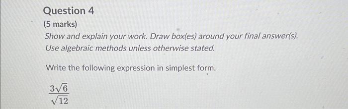 Solved Question 4 (5 marks) Show and explain your work. Draw | Chegg.com