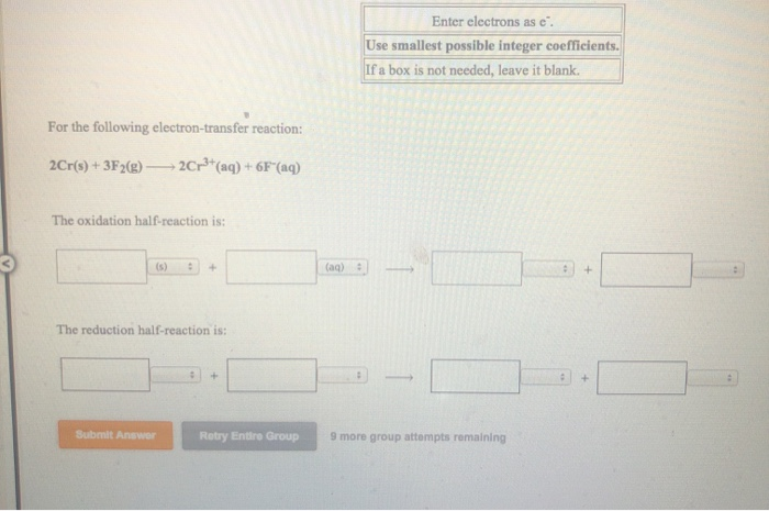 Solved Enter electrons as e. Use smallest possible integer | Chegg.com