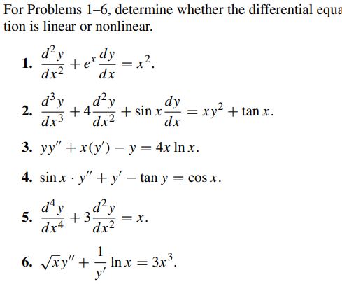 Solved For Problems 1-6, ﻿determine whether the differential | Chegg.com