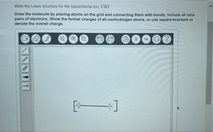 Solved Write the Lewis structure for the hypochlorite ion, | Chegg.com