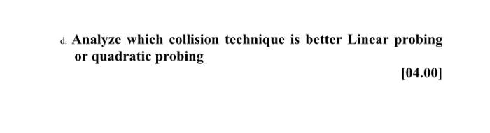 Solved d. Analyze which collision technique is better Linear | Chegg.com