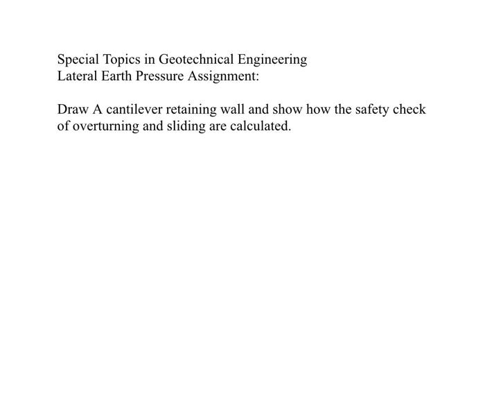 Solved Special Topics in Geotechnical Engineering Lateral | Chegg.com