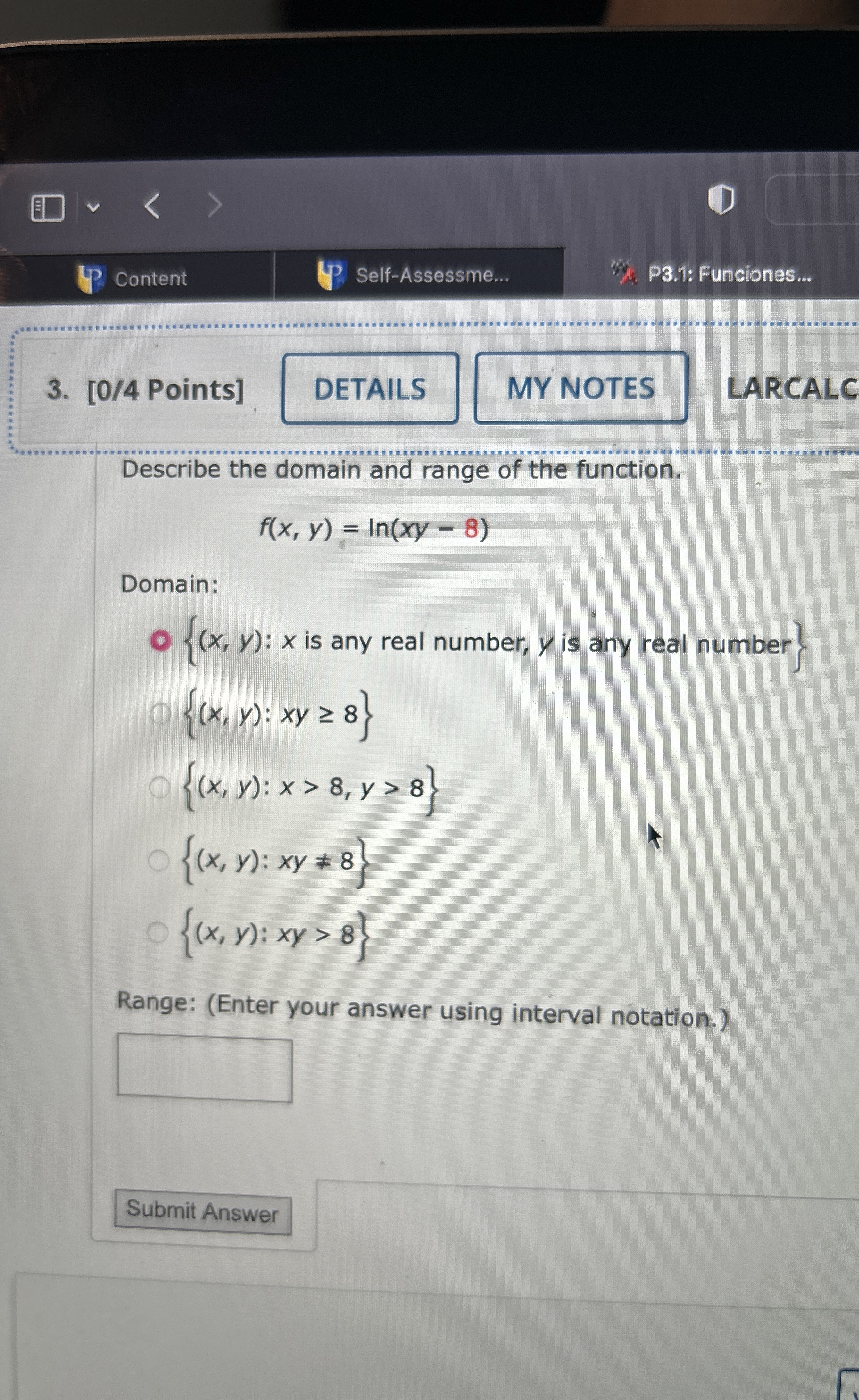 Solved Contenido Autoevaluación... ﻿P3.1: Funciones... 3. | Chegg.com