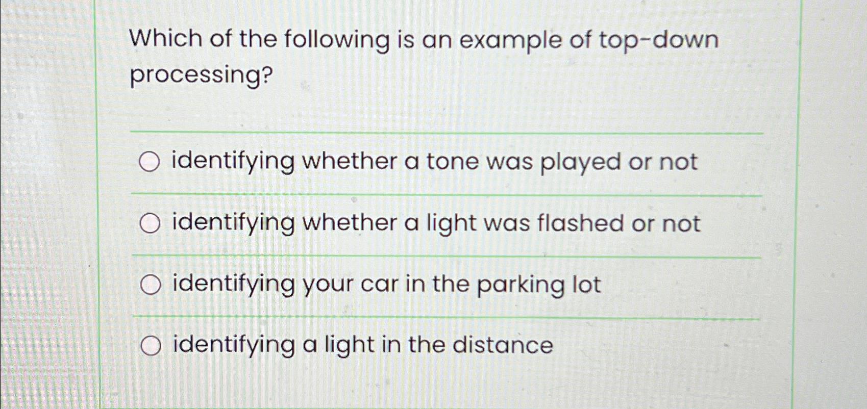 Solved Which of the following is an example of top-down | Chegg.com