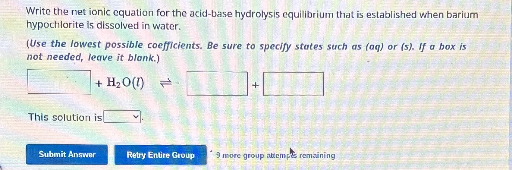 Solved Write the net ionic equation for the acid-base | Chegg.com