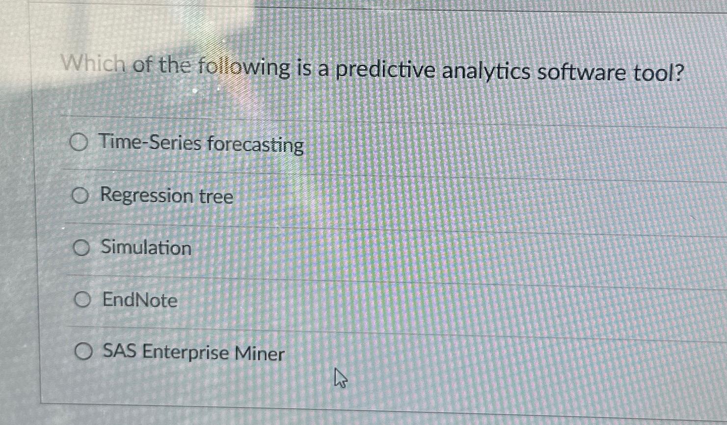 Solved Which of the folowing is a predictive analytics | Chegg.com
