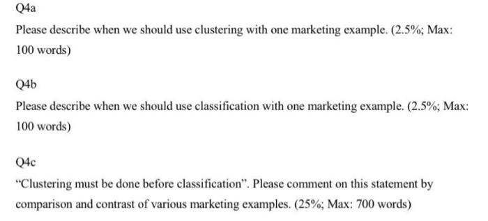 Solved Please describe when we should use clustering with | Chegg.com
