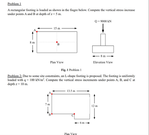 Solved Problem 1A rectangular footing is loaded as shown in | Chegg.com