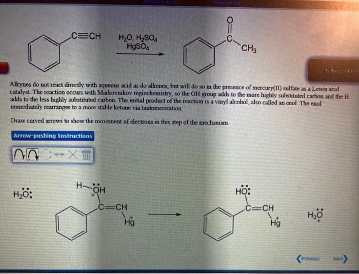 Solved OSO CECH H20, H2SO4 HgSO4 CH3 Alkynes do not react | Chegg.com