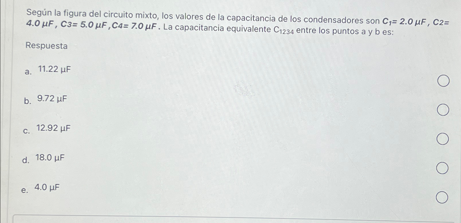 Según la figura del circuito mixto, los valores de la | Chegg.com