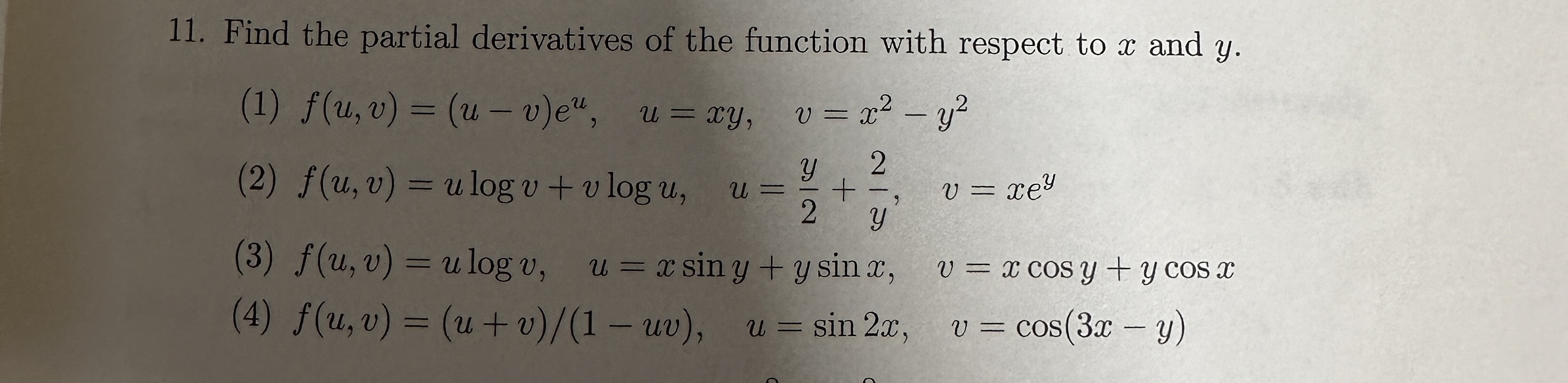 Solved Find the partial derivatives of the function with | Chegg.com