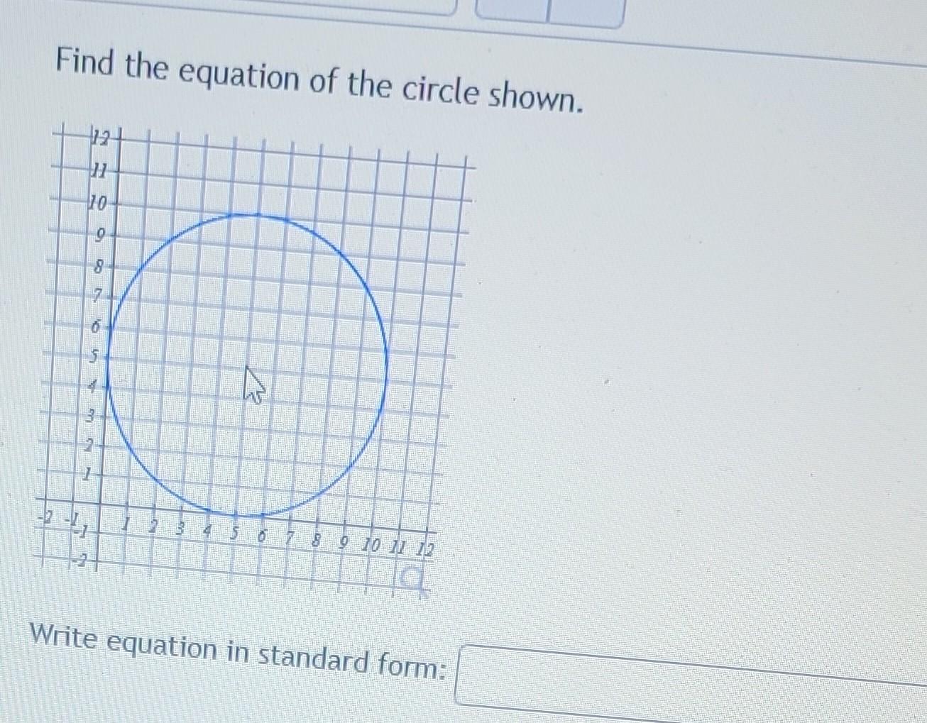 Solved Find the equation of the circle shown. Write equation | Chegg.com
