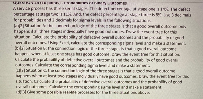 Solved QUESTION 24 (10 points) - Probabilities of Binary | Chegg.com