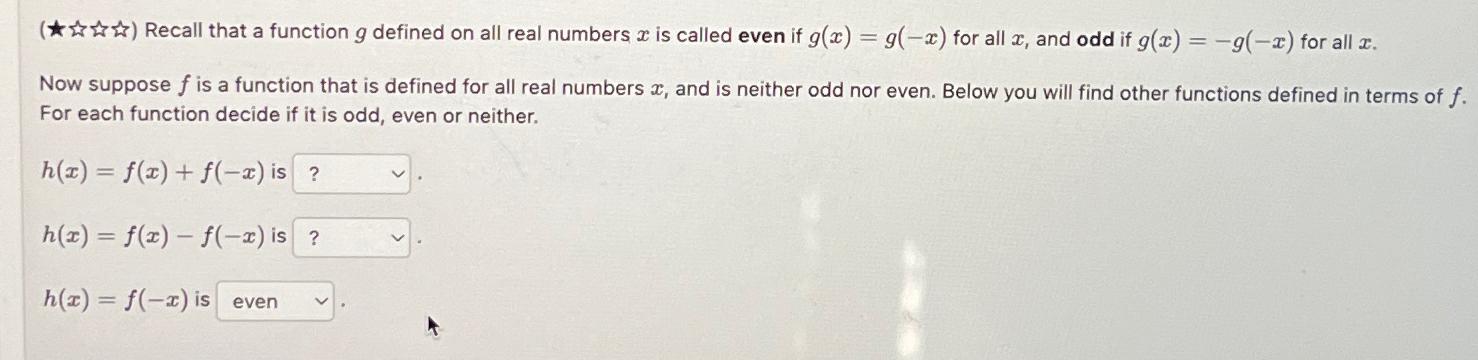 Solved (Now suppose f ﻿is a function that is defined for all | Chegg.com