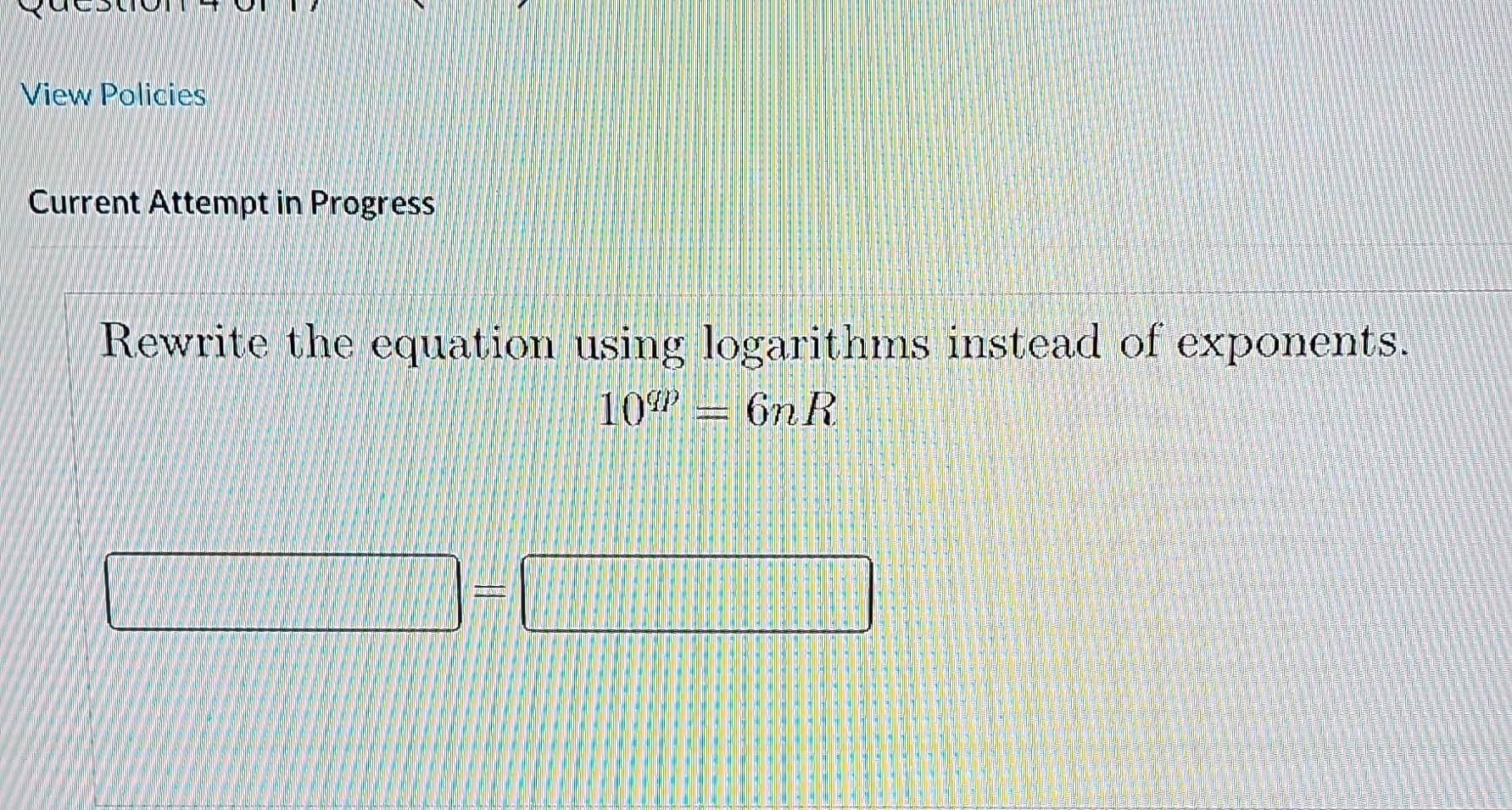 Solved Current Attempt in Progress Rewrite the equation | Chegg.com