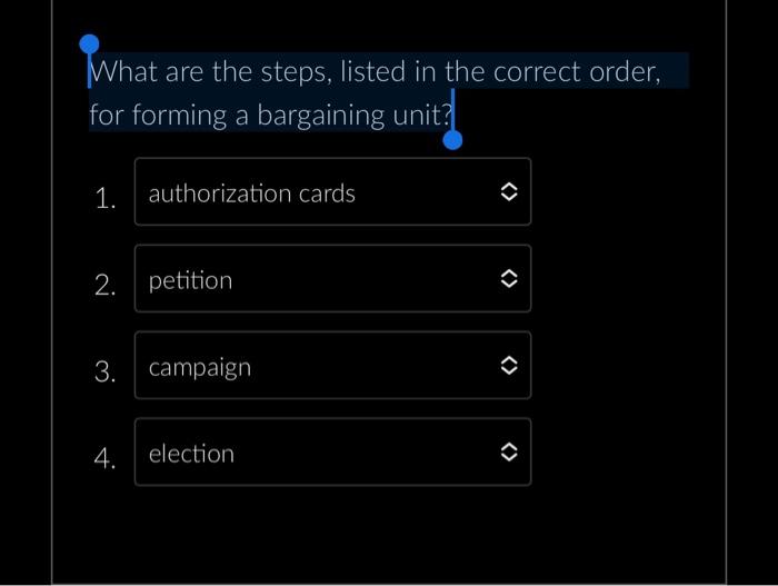 Solved What are the steps, listed in the correct order, for | Chegg.com