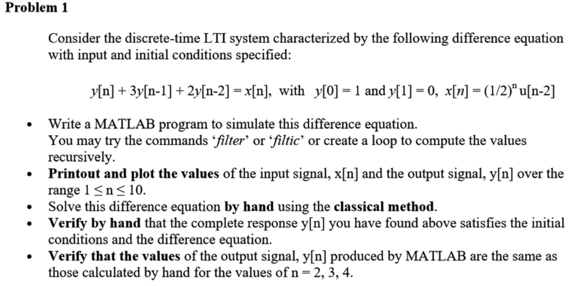 Solved Problem 1Consider the discrete-time LTI system | Chegg.com
