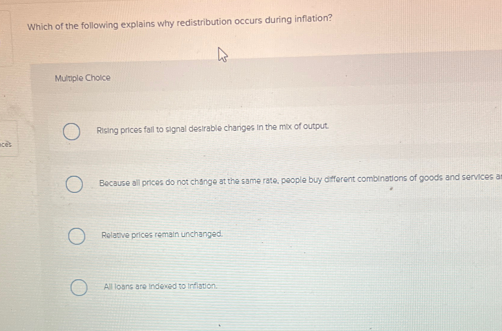 Solved Which of the following explains why redistribution | Chegg.com
