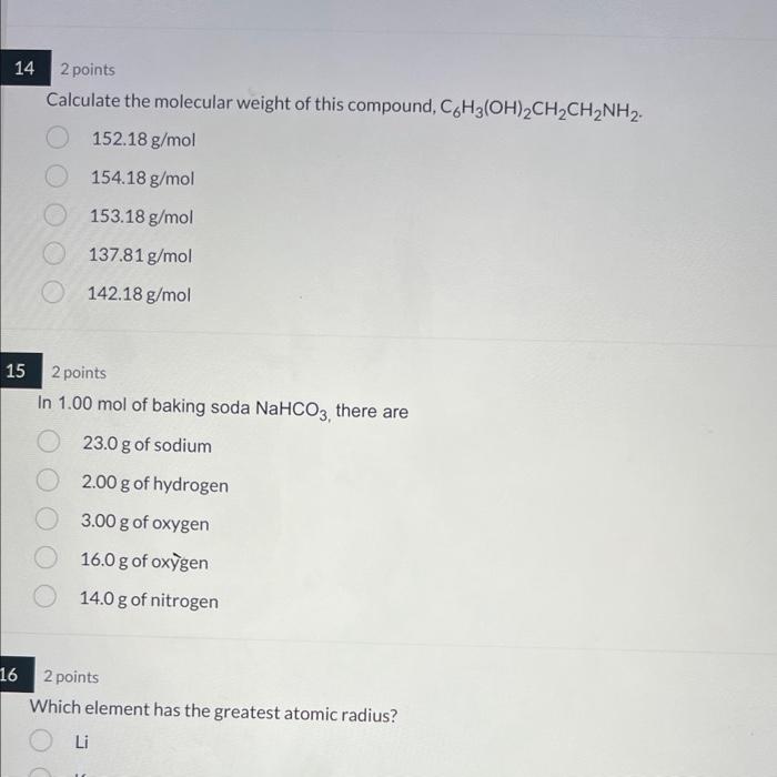 Solved 142 points Calculate the molecular weight of this | Chegg.com
