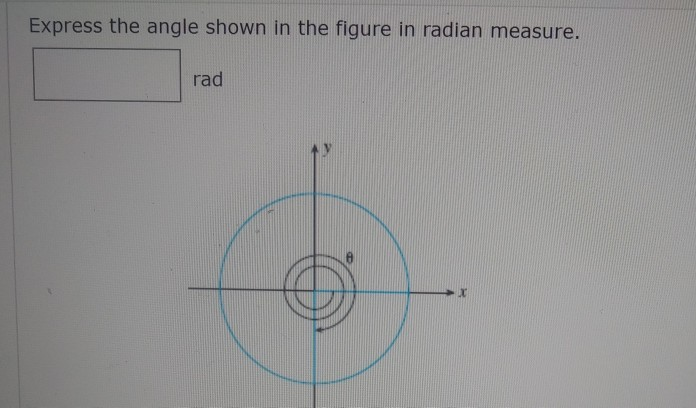 Solved Express the angle shown in the figure in radian | Chegg.com