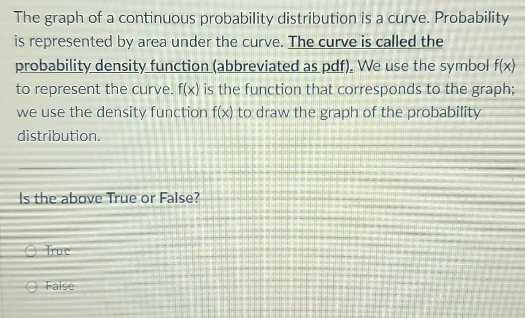 Solved The graph of a continuous probability distribution is | Chegg.com