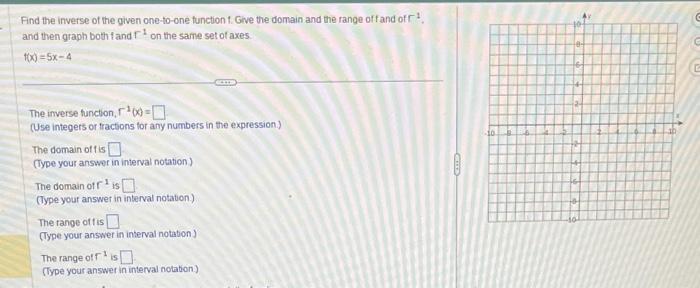 Solved Find the inverse of the given one-to-one function f. | Chegg.com