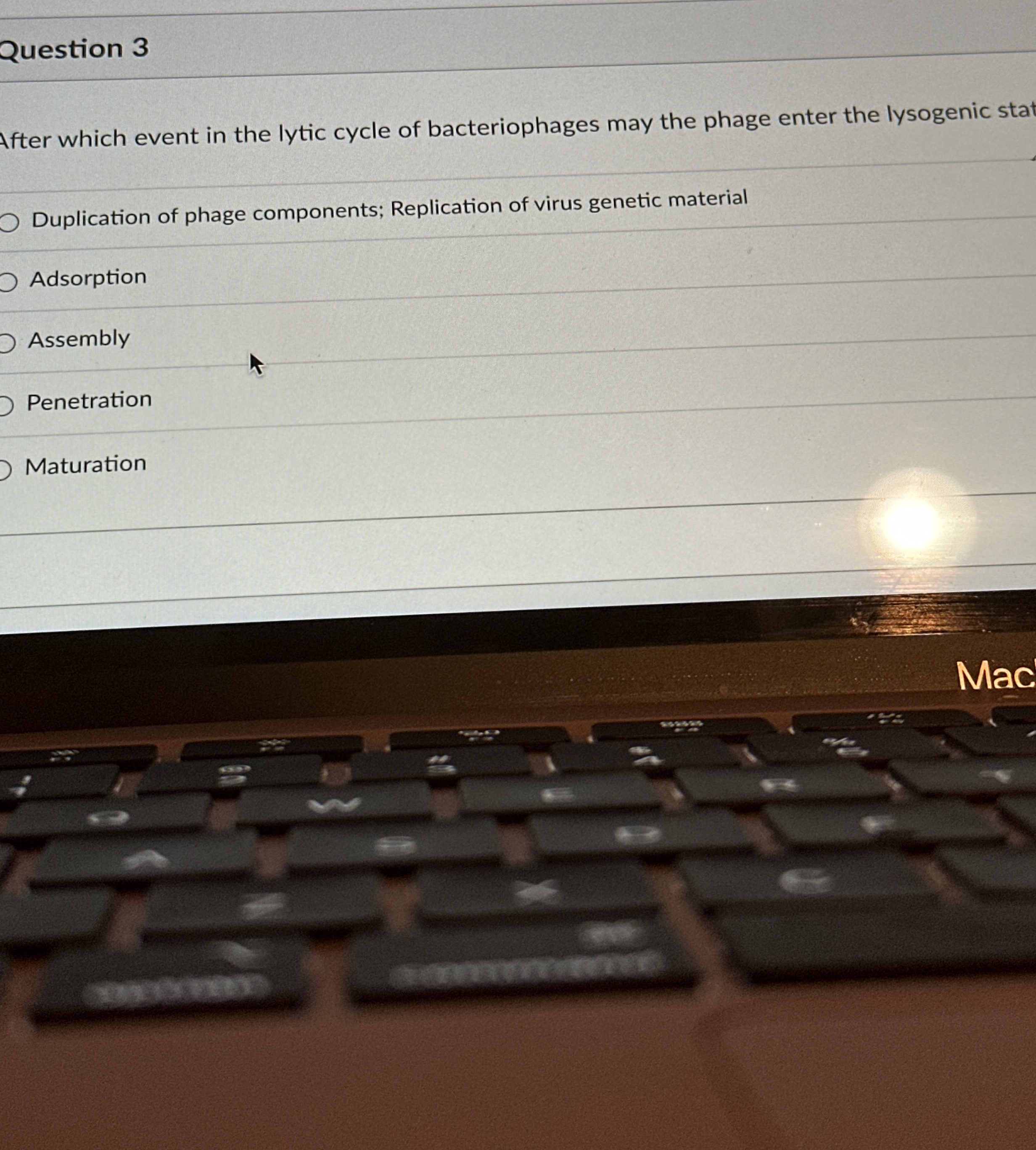 Solved Question 3After which event in the lytic cycle of | Chegg.com