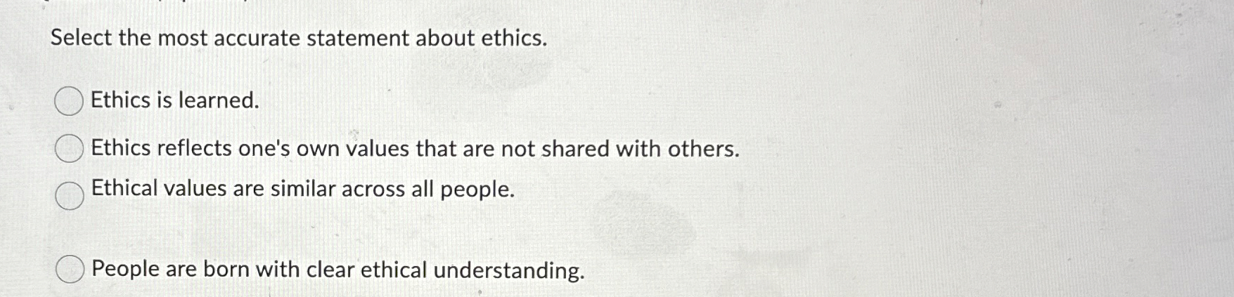 Solved Select the most accurate statement about | Chegg.com