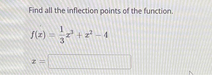 Solved Find all the inflection points of the function. | Chegg.com