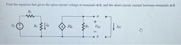 Solved Find the equation that gives the open-circuit voltage | Chegg.com