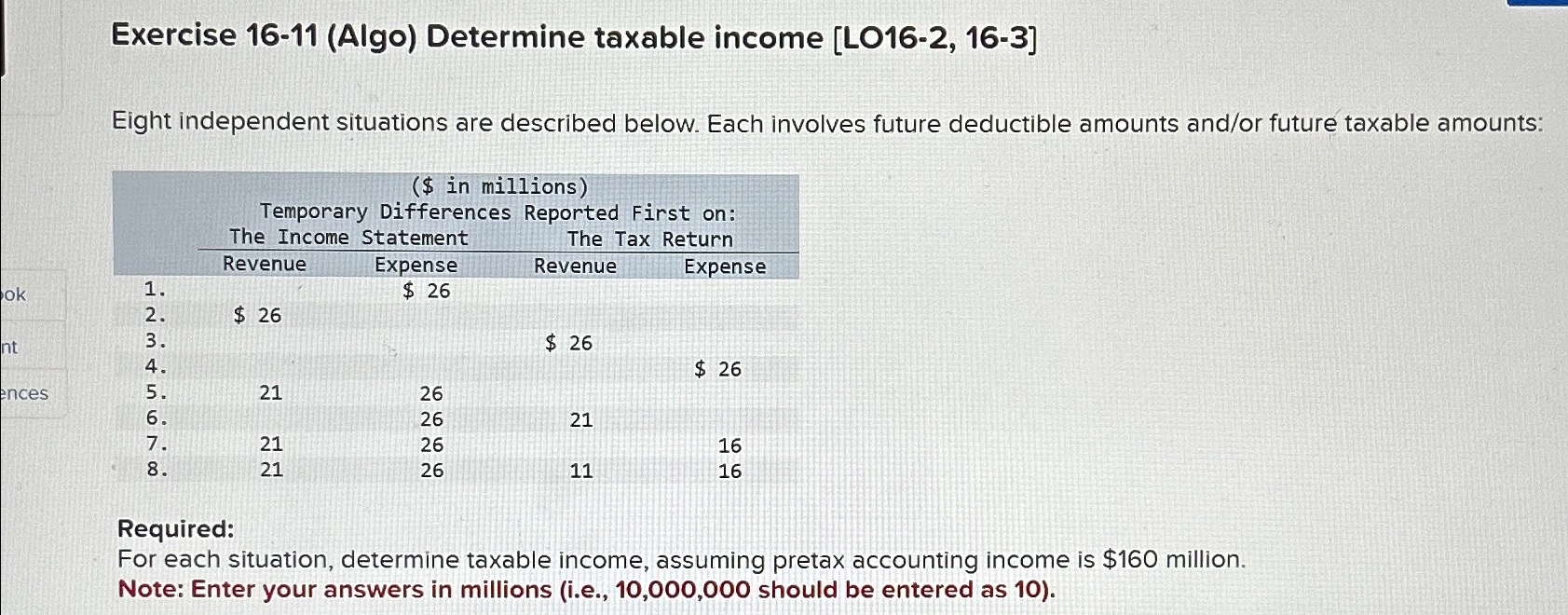 Solved Exercise 16-11 (Algo) ﻿Determine taxable income | Chegg.com