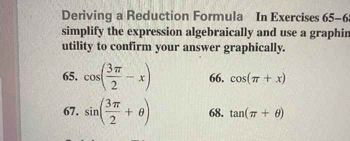 Solved Deriving a Reduction Formula In Exercises 65-6- | Chegg.com
