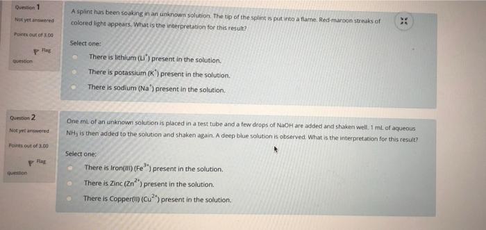 Solved Not yet answered A splint has been soaking in an | Chegg.com