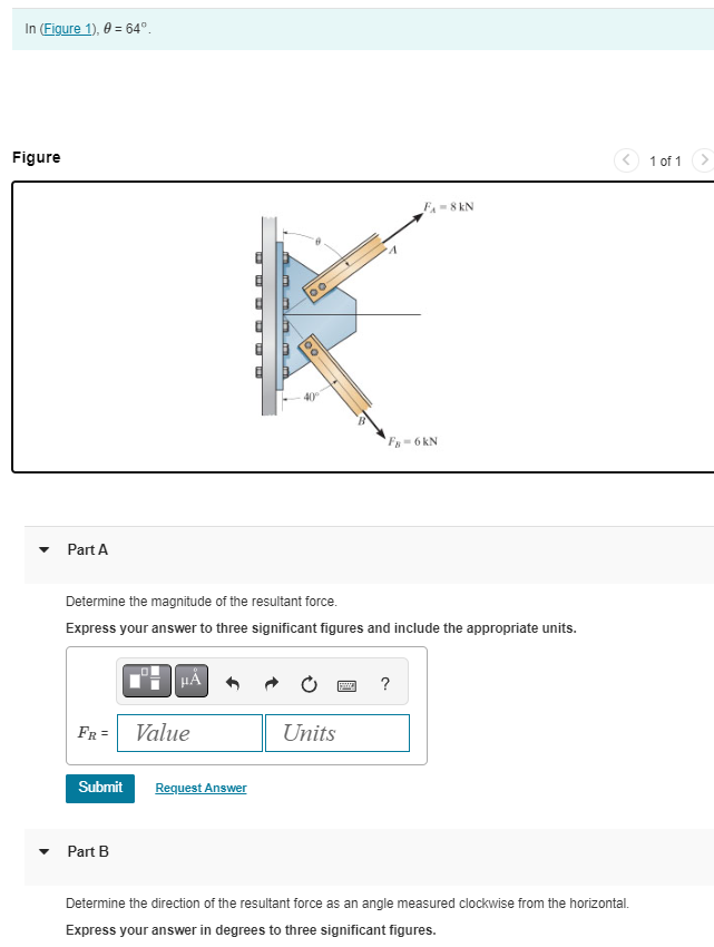 Solved Figurepart Adetermine The Magnitude Of The Resultant
