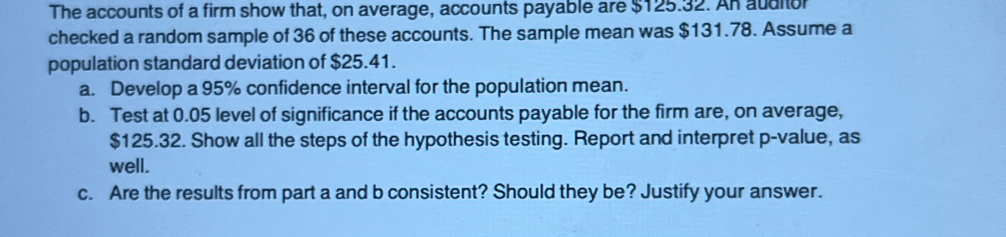 Solved The accounts of a firm show that, on average, | Chegg.com