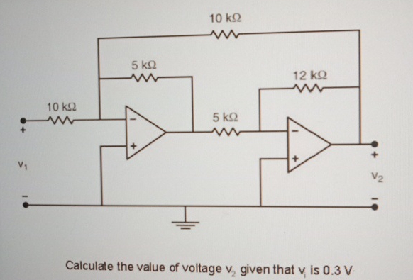 Solved Calculate the value of voltage v2 ﻿given that v1 ﻿is | Chegg.com