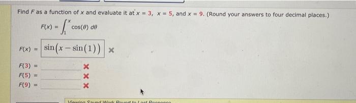 Solved Find Fas a function of x and evaluate it at x = 3, x | Chegg.com