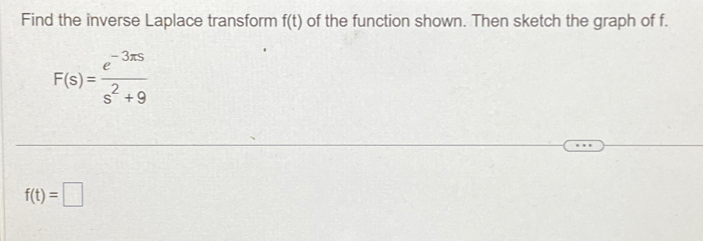 Solved Find the inverse Laplace transform f(t) ﻿of the | Chegg.com