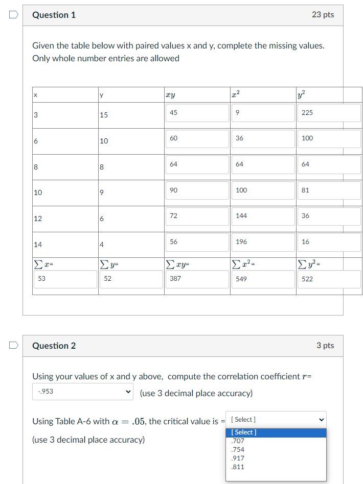 Solved Using your values of x and y above, compute the | Chegg.com