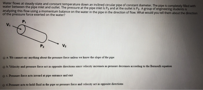Solved Water flows at steady-state and constant temperature | Chegg.com