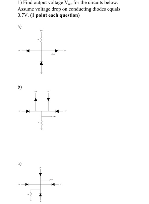 Solved 1) Find output voltage Vout for the circuits below. | Chegg.com