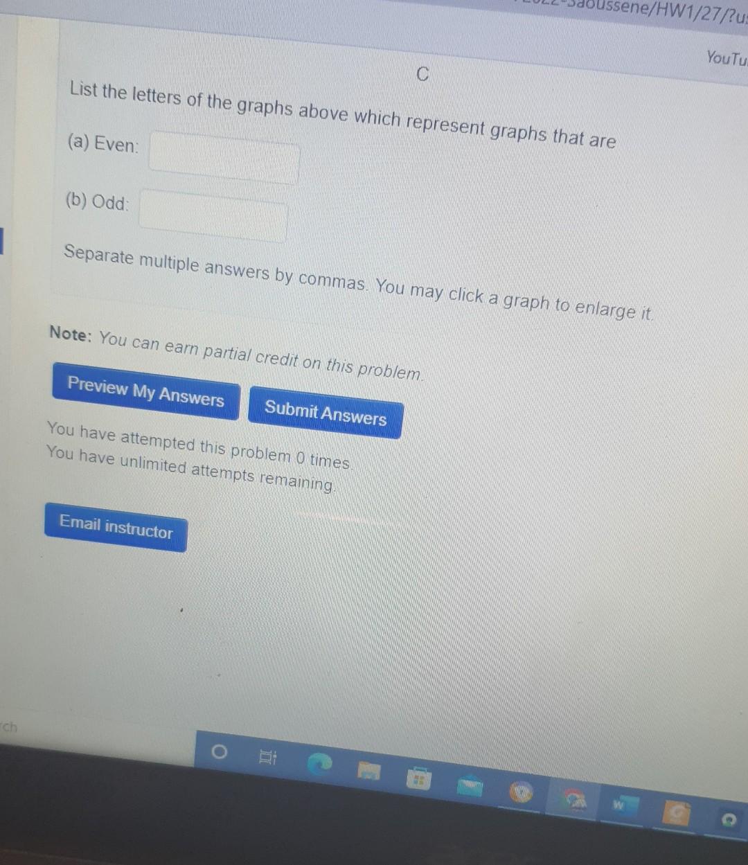 Solved list the letters of the graphs above which represent | Chegg.com