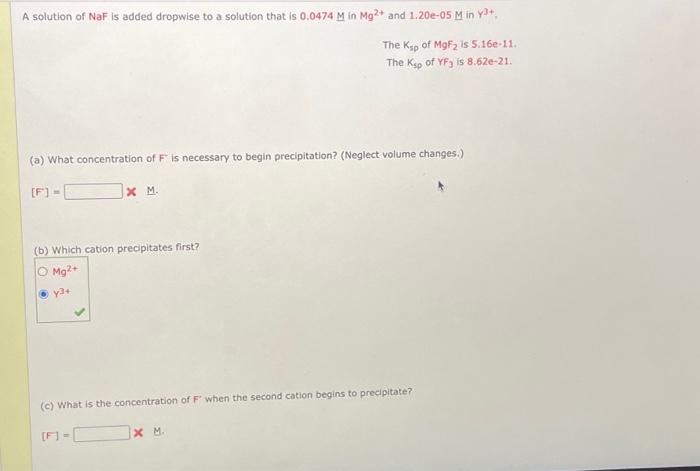 Solved A solution of NaF is added dropwise to a solution | Chegg.com