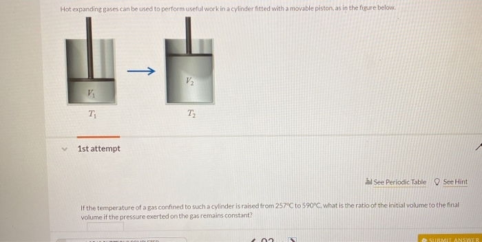 Solved Hot expanding gases can be used to perform useful | Chegg.com
